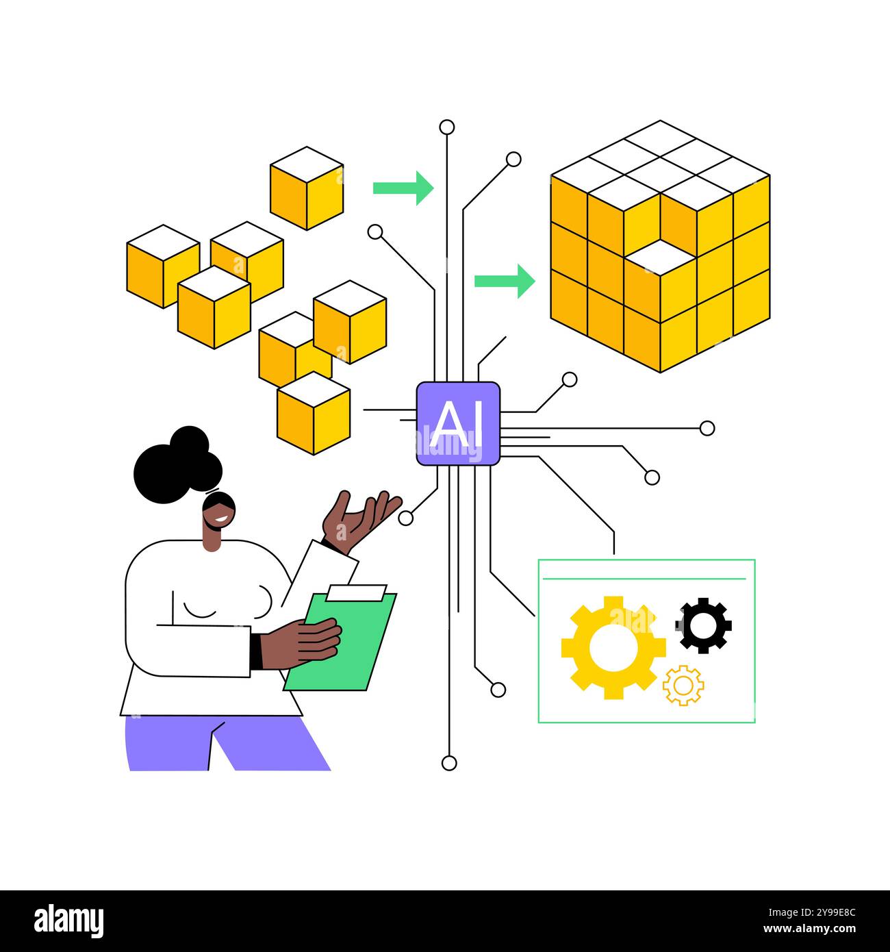 Ai Driven Data Transformation Abstract Concept Vector Illustration
