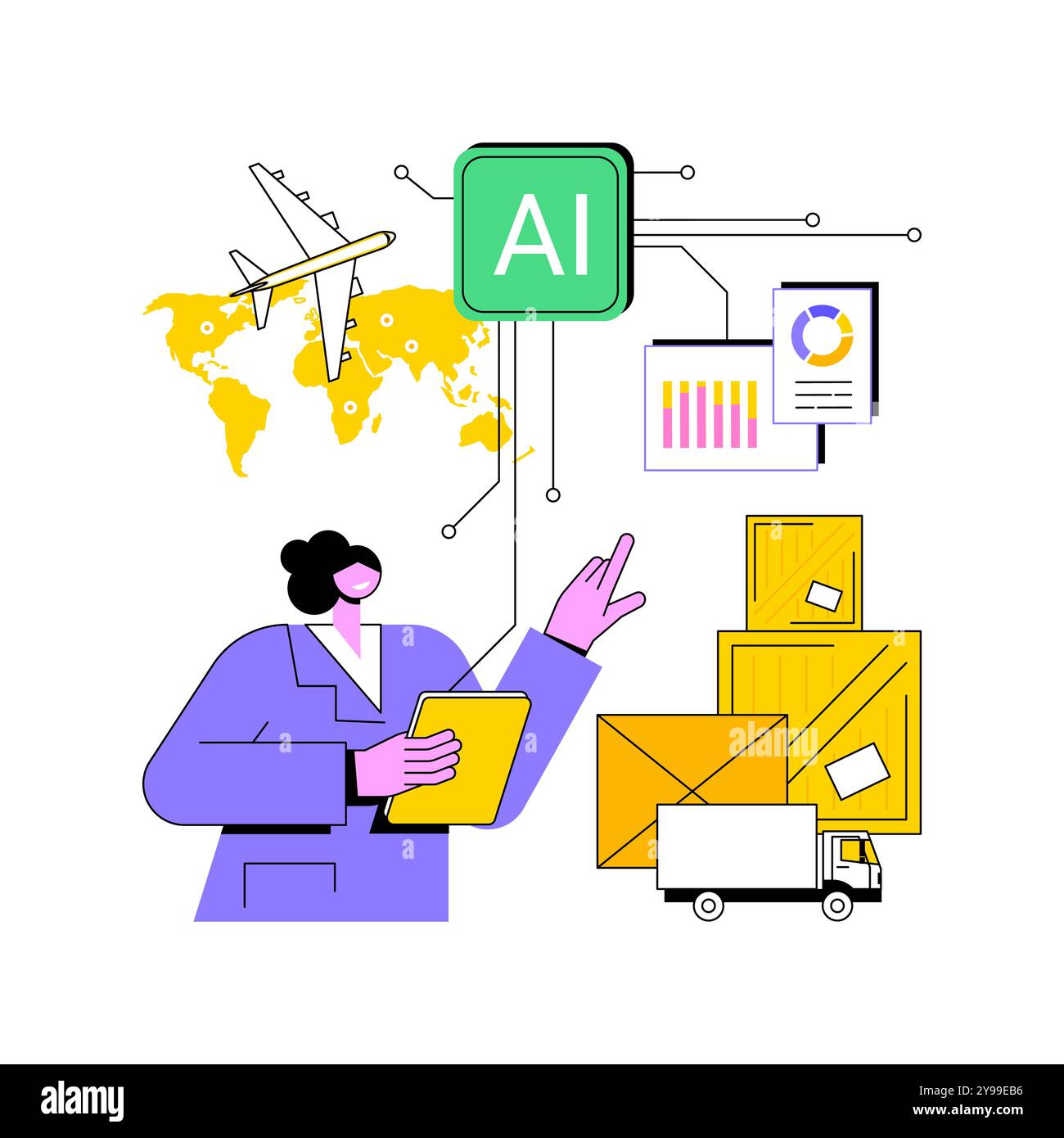 Ai Forecasting For Efficient Supply Chain Abstract Concept Vector