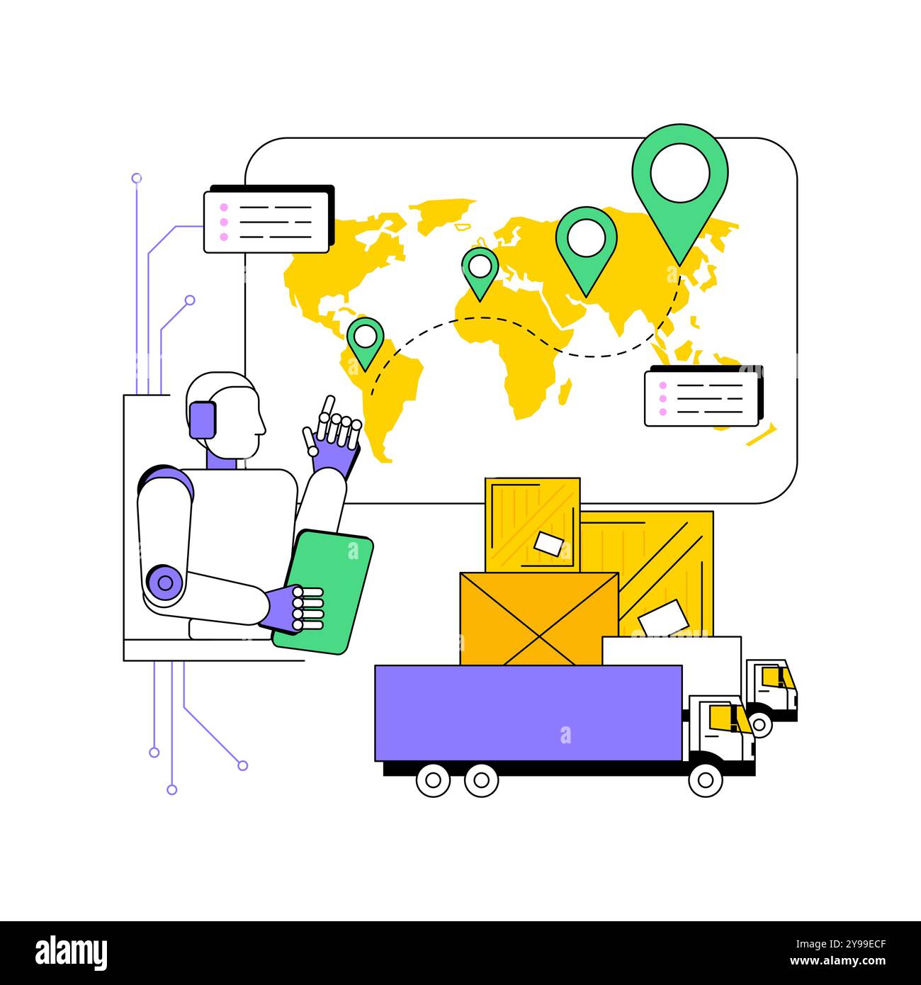 AI-Managed Smart Logistics abstract concept vector illustration Stock ...