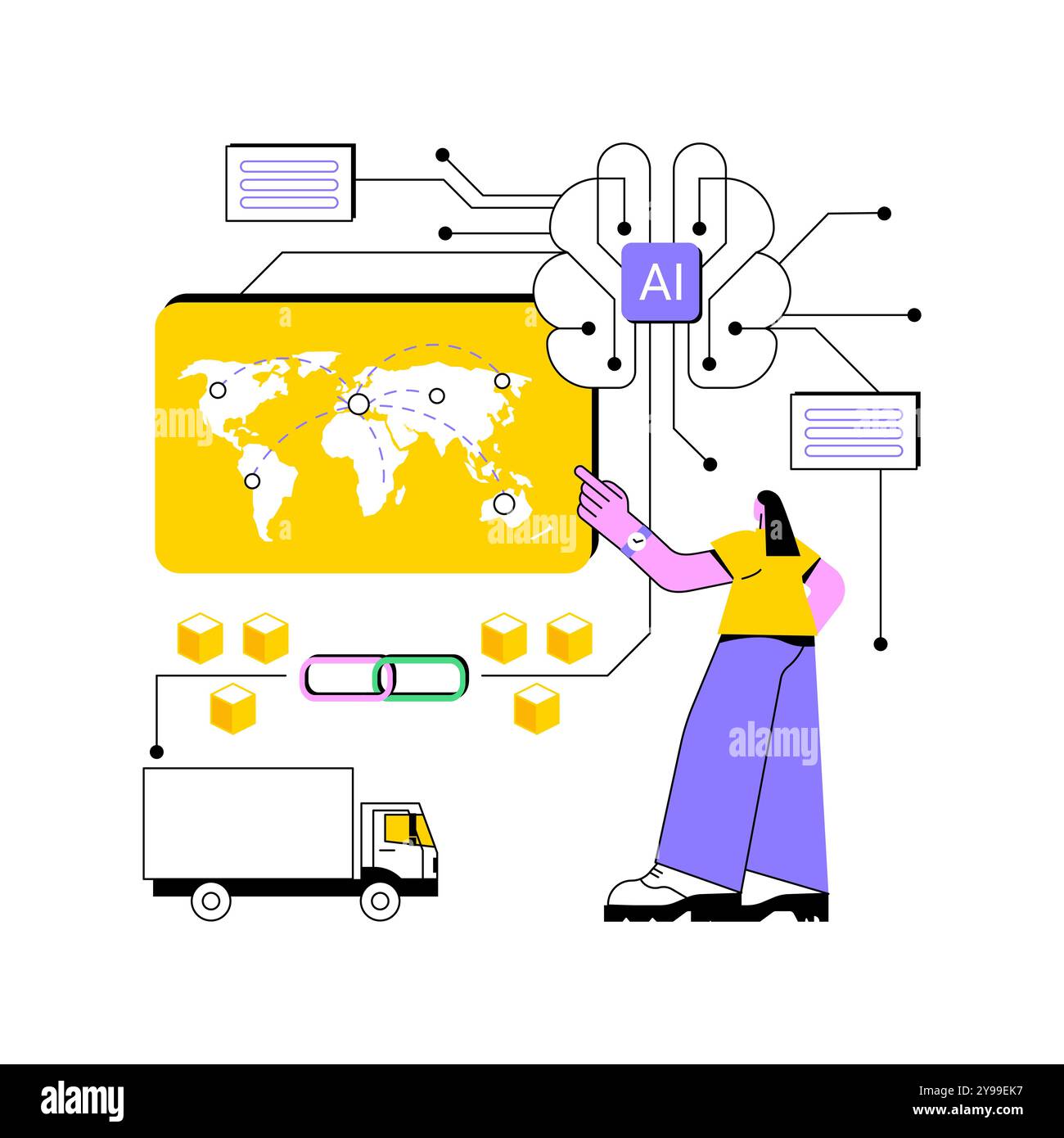 Enhanced Transparency with AI-Backed Blockchain abstract concept vector ...