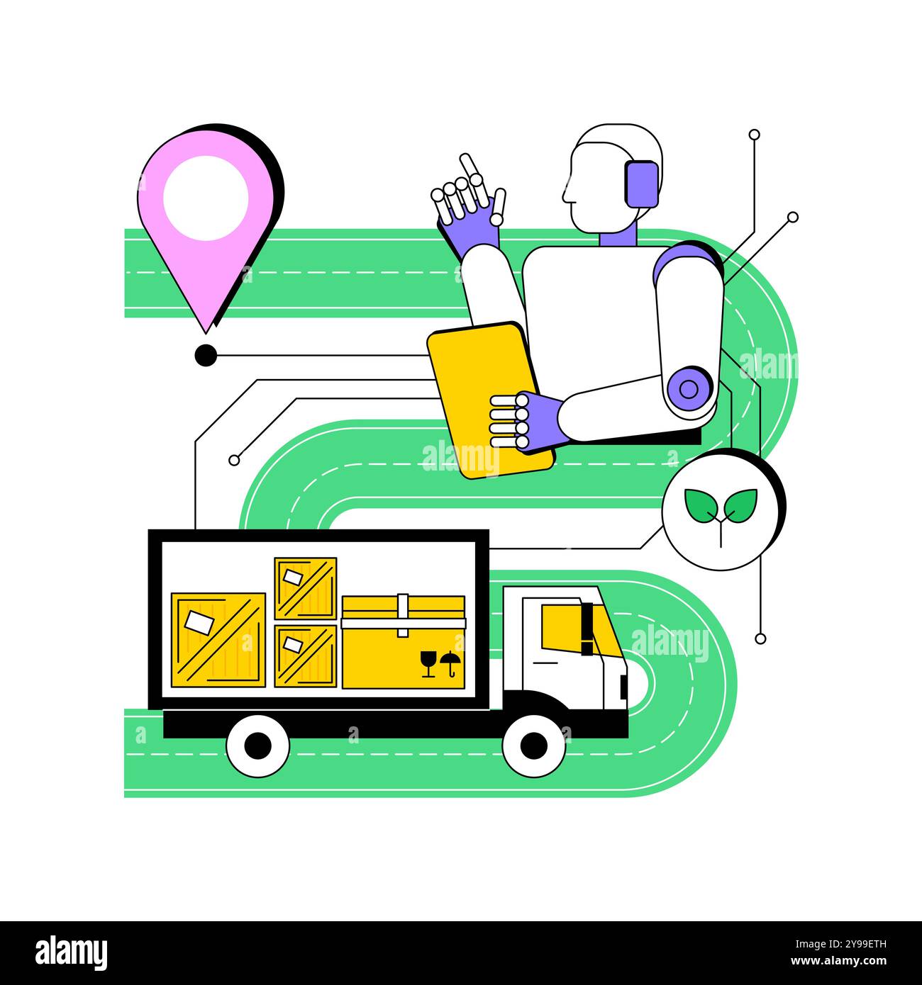 AI-Enabled Eco-Friendly Supply Chain abstract concept vector ...
