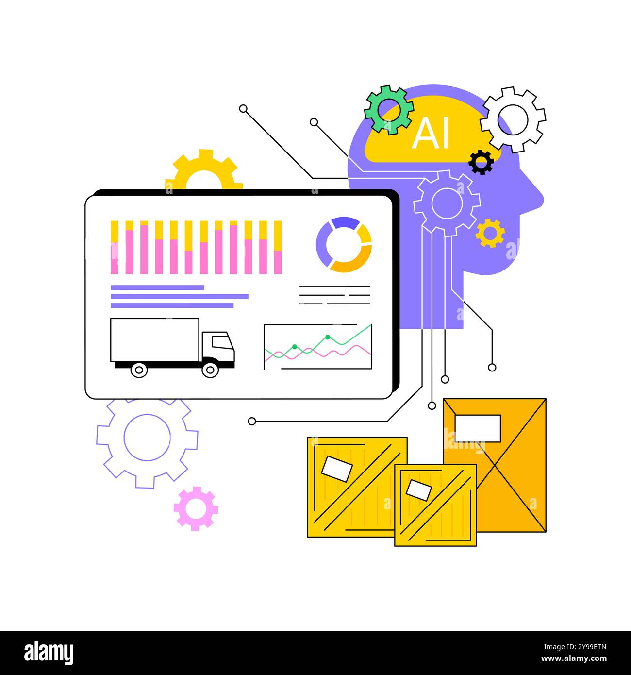 Predictive Inventory Analytics With Ai Abstract Concept Vector
