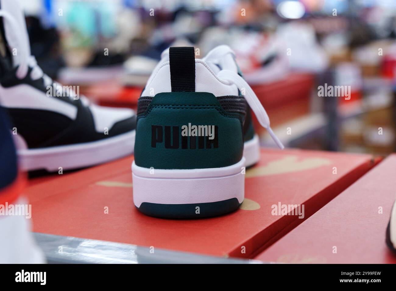 Tyumen, Russia-August 11, 2024: Trendy athletic shoe Puma is ...
