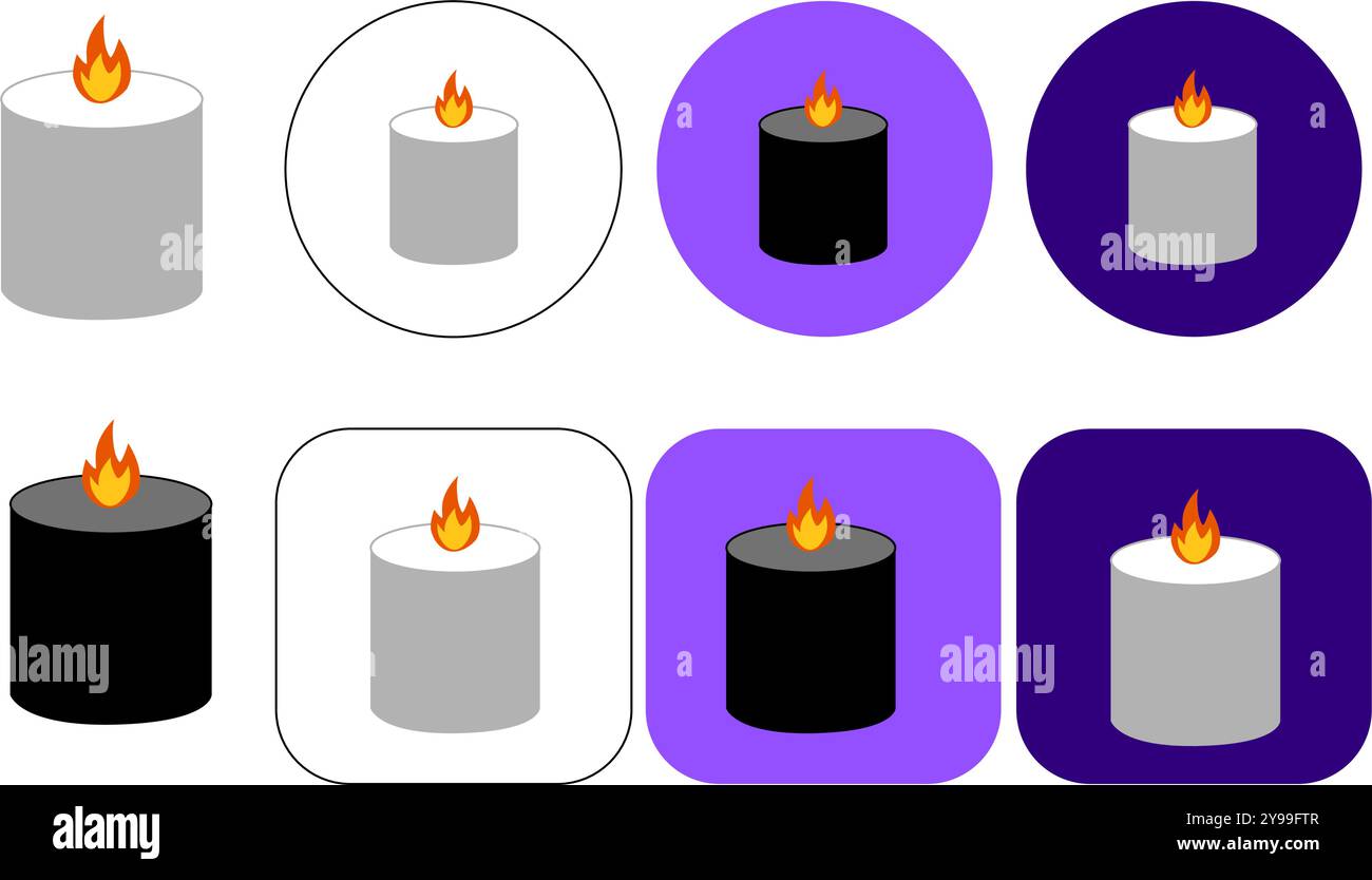 Candle icon in cartoon design. Black candle symbol. candle logo. Vector ...