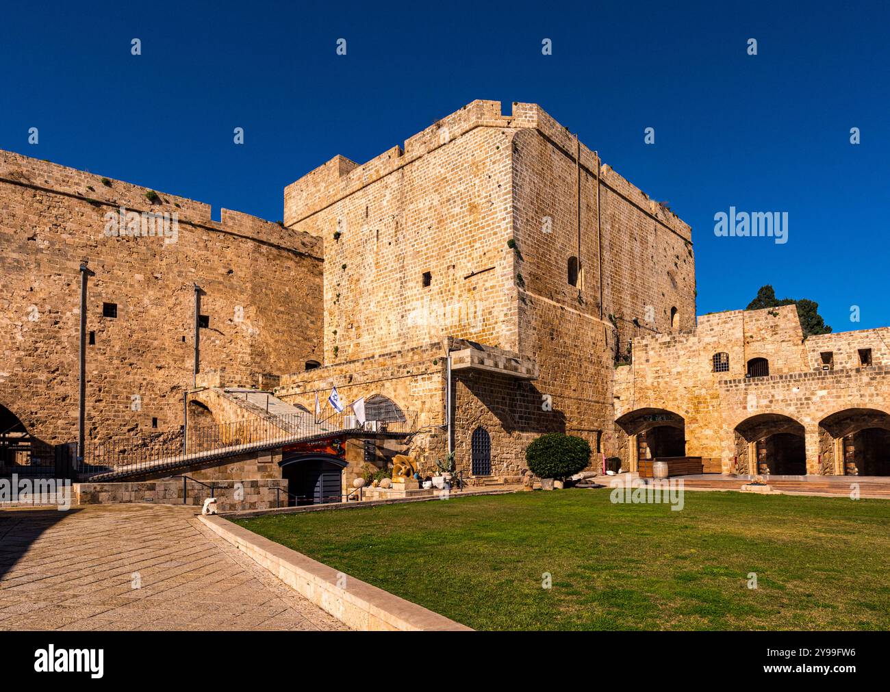 Hospitallerian citadel, fortress of the Crusaders in Akko, Israel ...