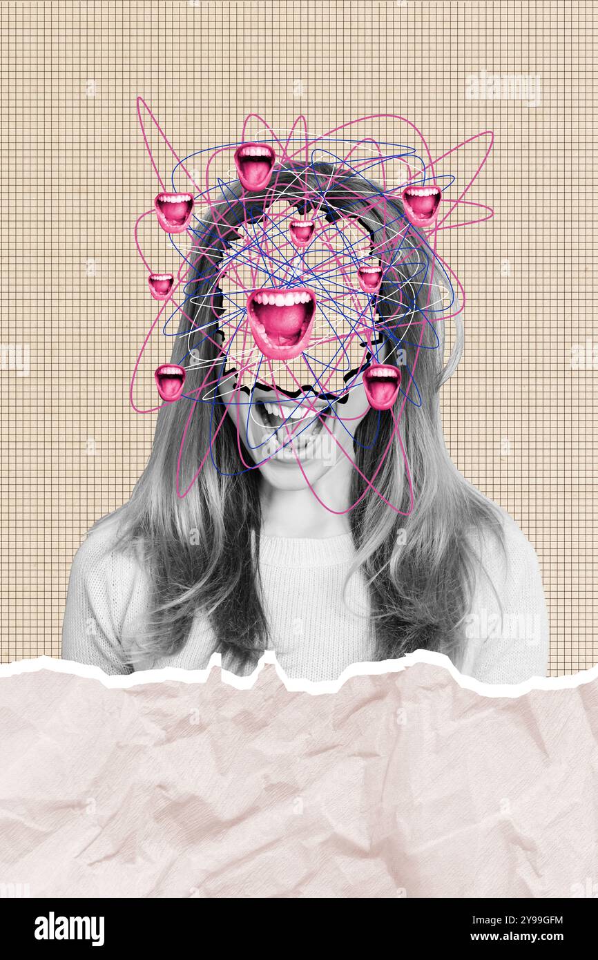 Trend artwork composite sketch image photo collage of portrait human ...