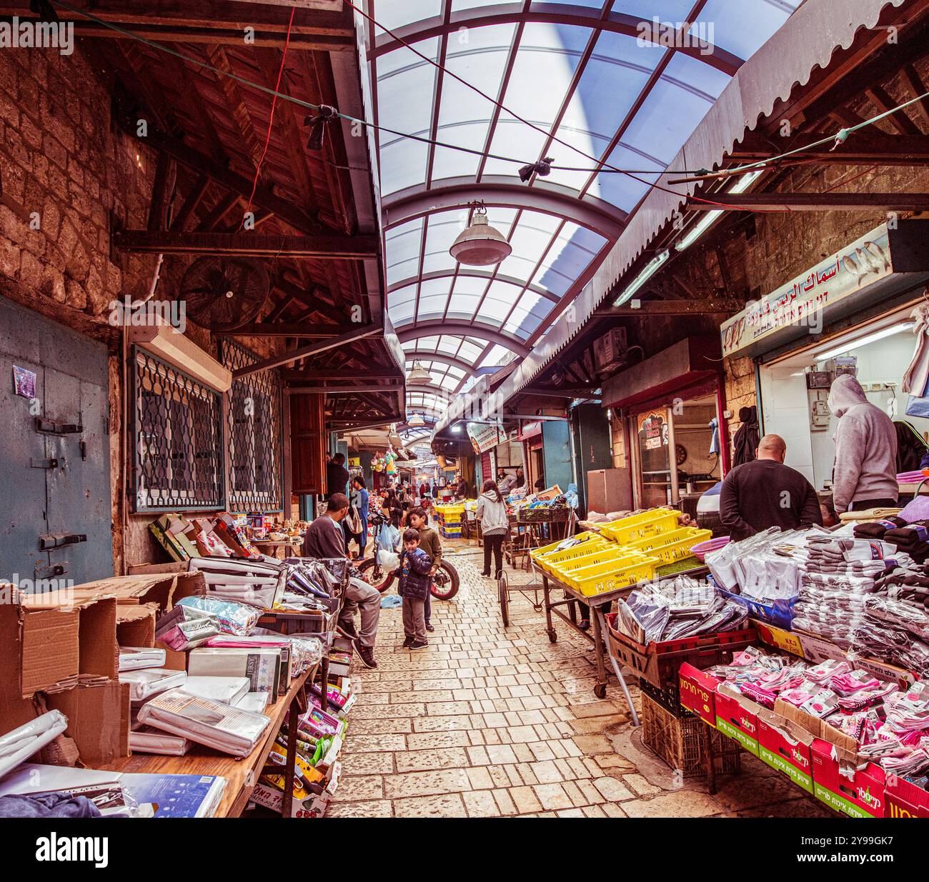 The Arabic suq in the historic old city of Akkon, Israel., Middle East ...