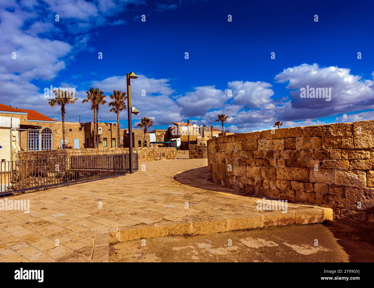 On the fortification wall in Akko, Israel, Middle East Stock Photo - Alamy