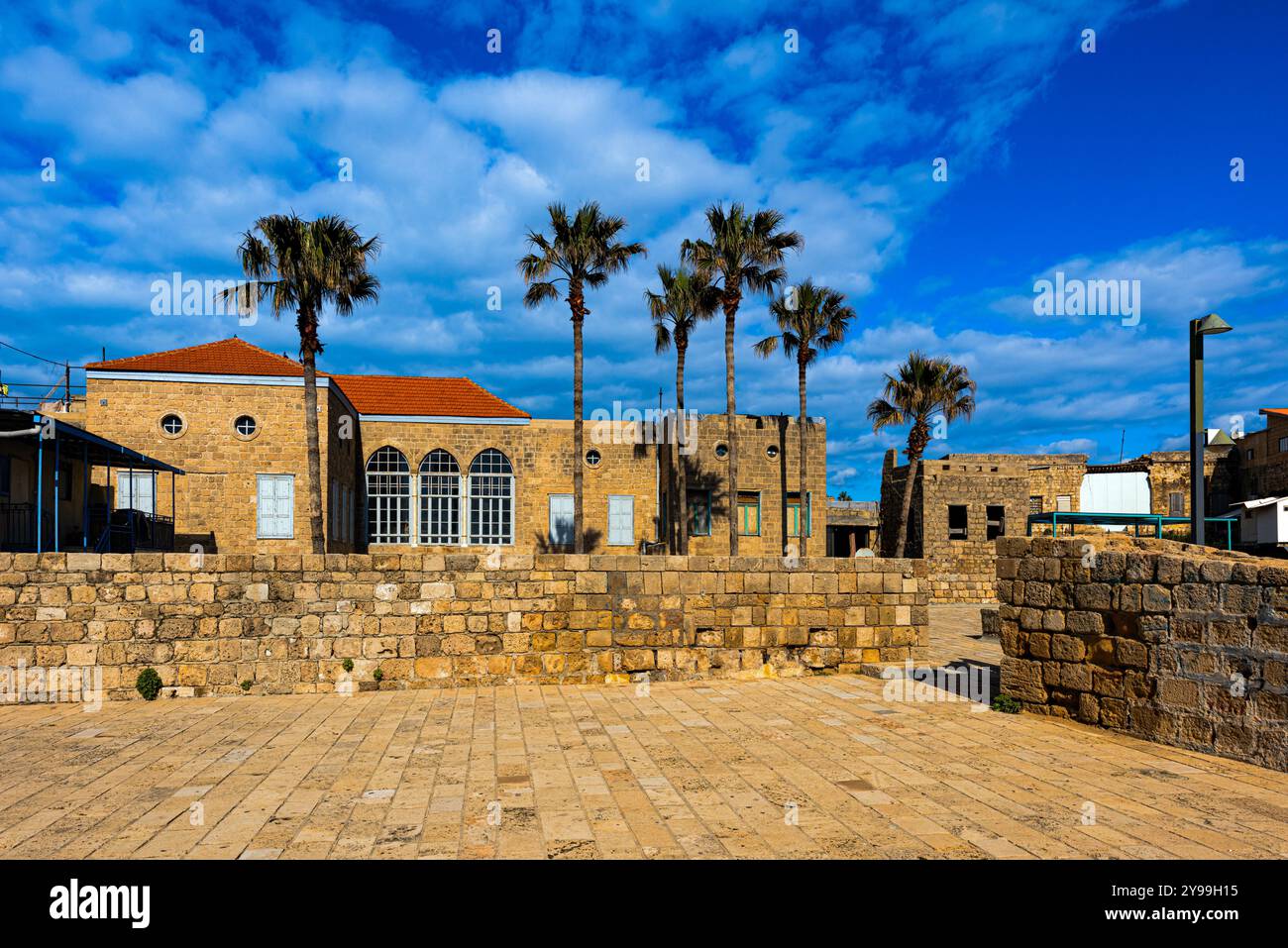 On the fortification wall in Akko, Israel, Middle East Stock Photo - Alamy
