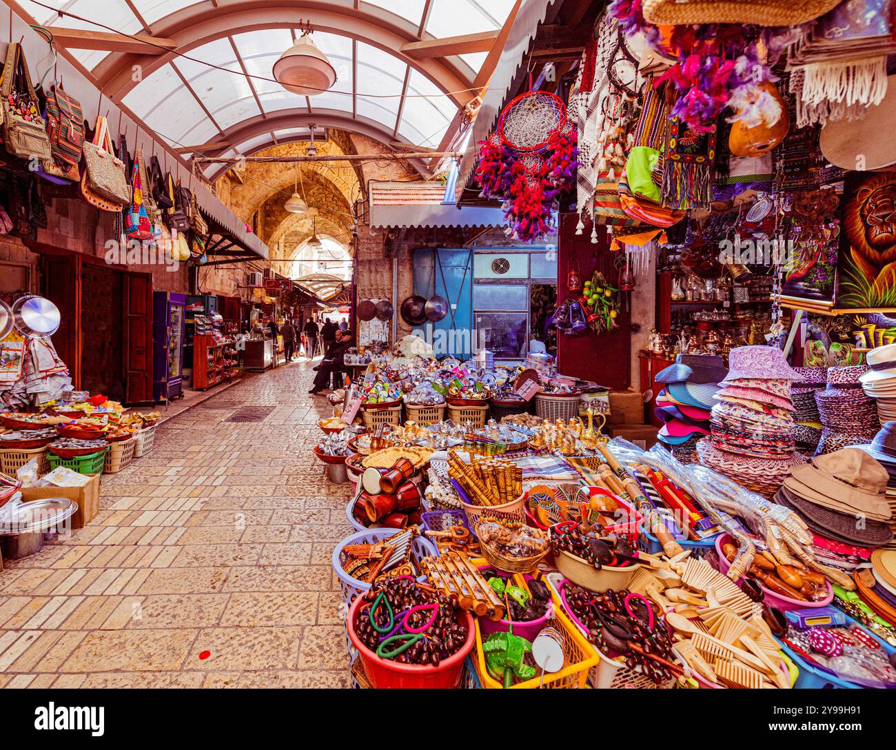 The Arabic suq in the historic old city of Akkon, Israel., Middle East ...