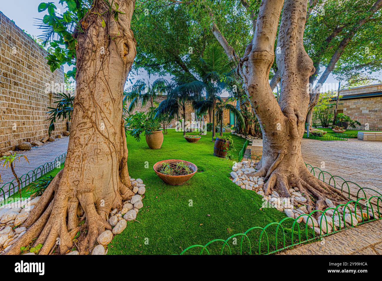 The enchanted garden at the entrance to the Hospital Fortress in Akko ...