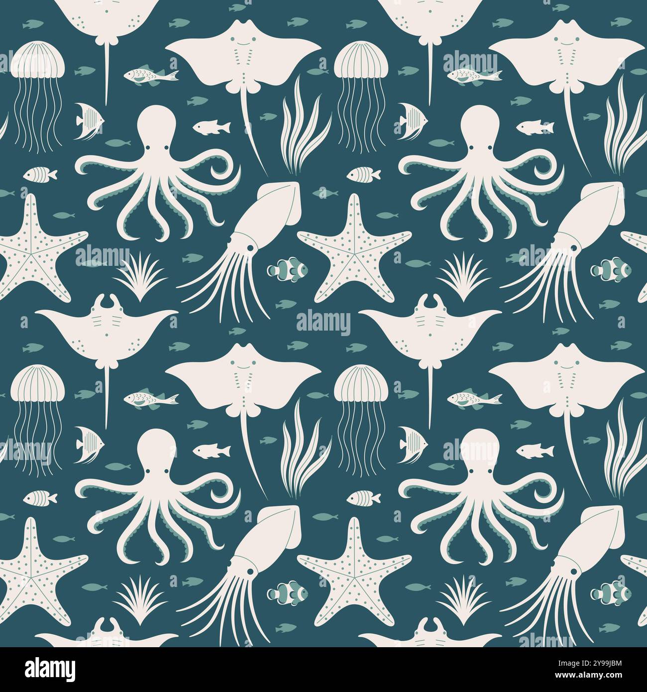 Octopus seamless pattern design Stock Vector Images - Alamy