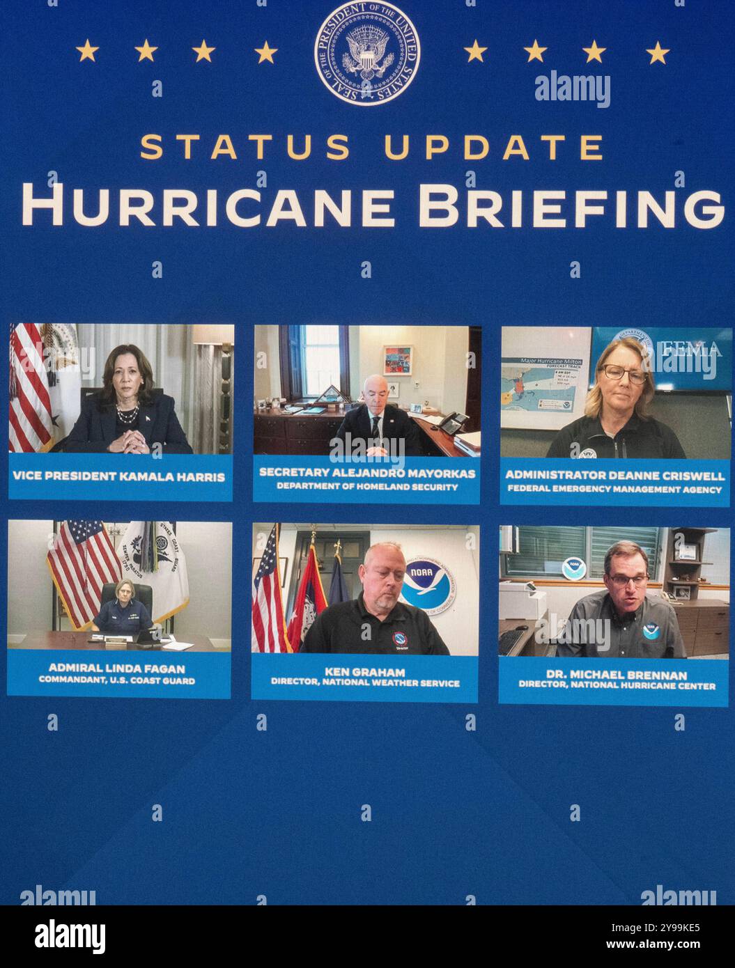 Clockwise from top left: United States Vice President Kamala Harris ...
