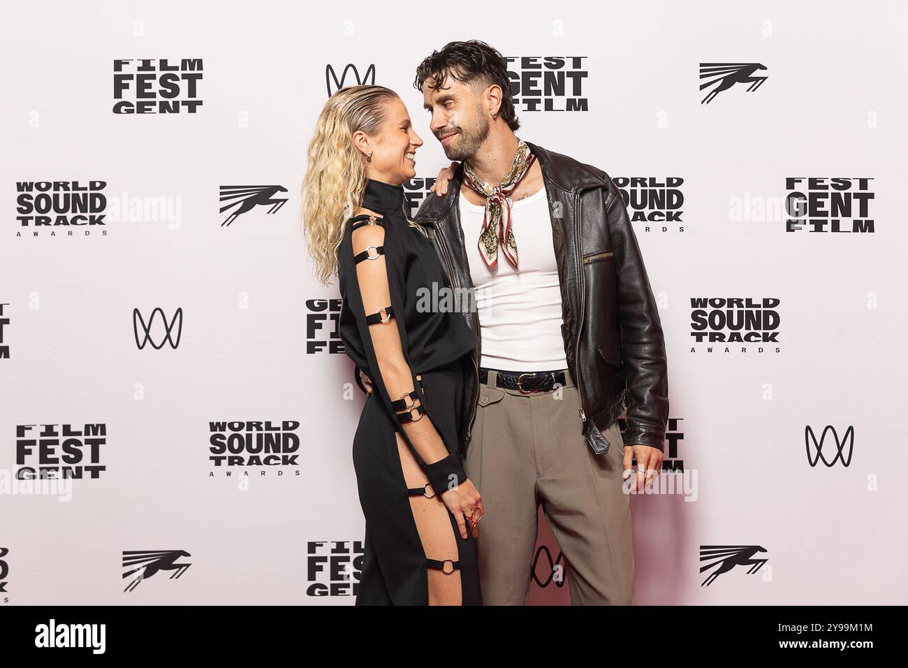 Gent, Belgium. 09th Oct, 2024. Actor Aime Claeys and with partner ...