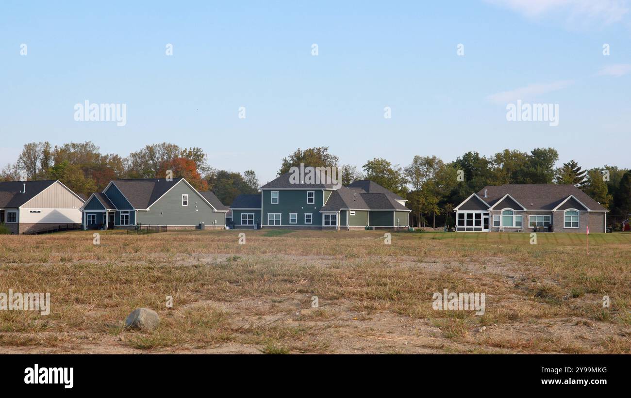 A home building boom leads to new home construction in the suburbs in ...