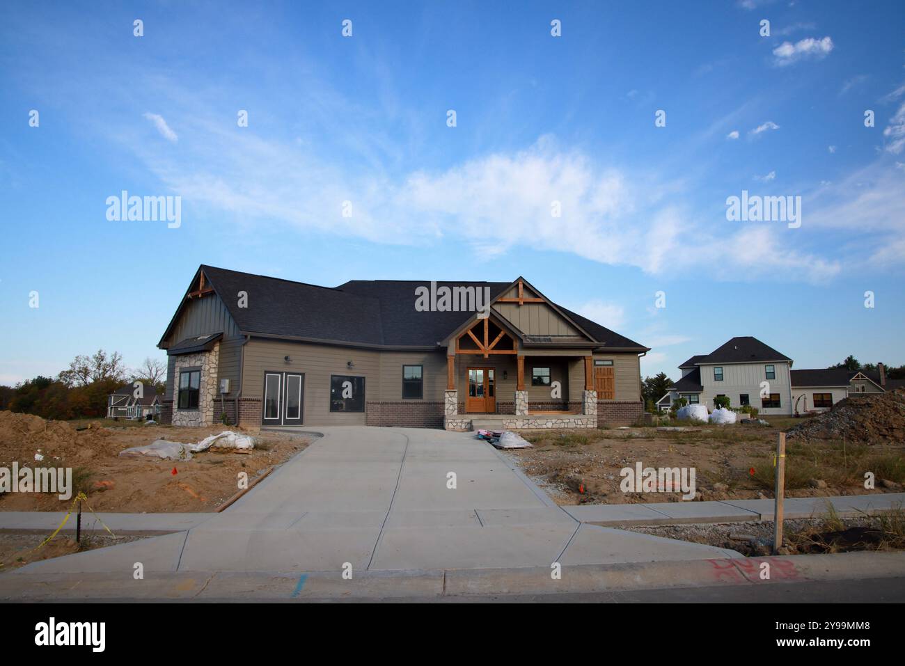 A home building boom leads to new home construction in the suburbs in ...