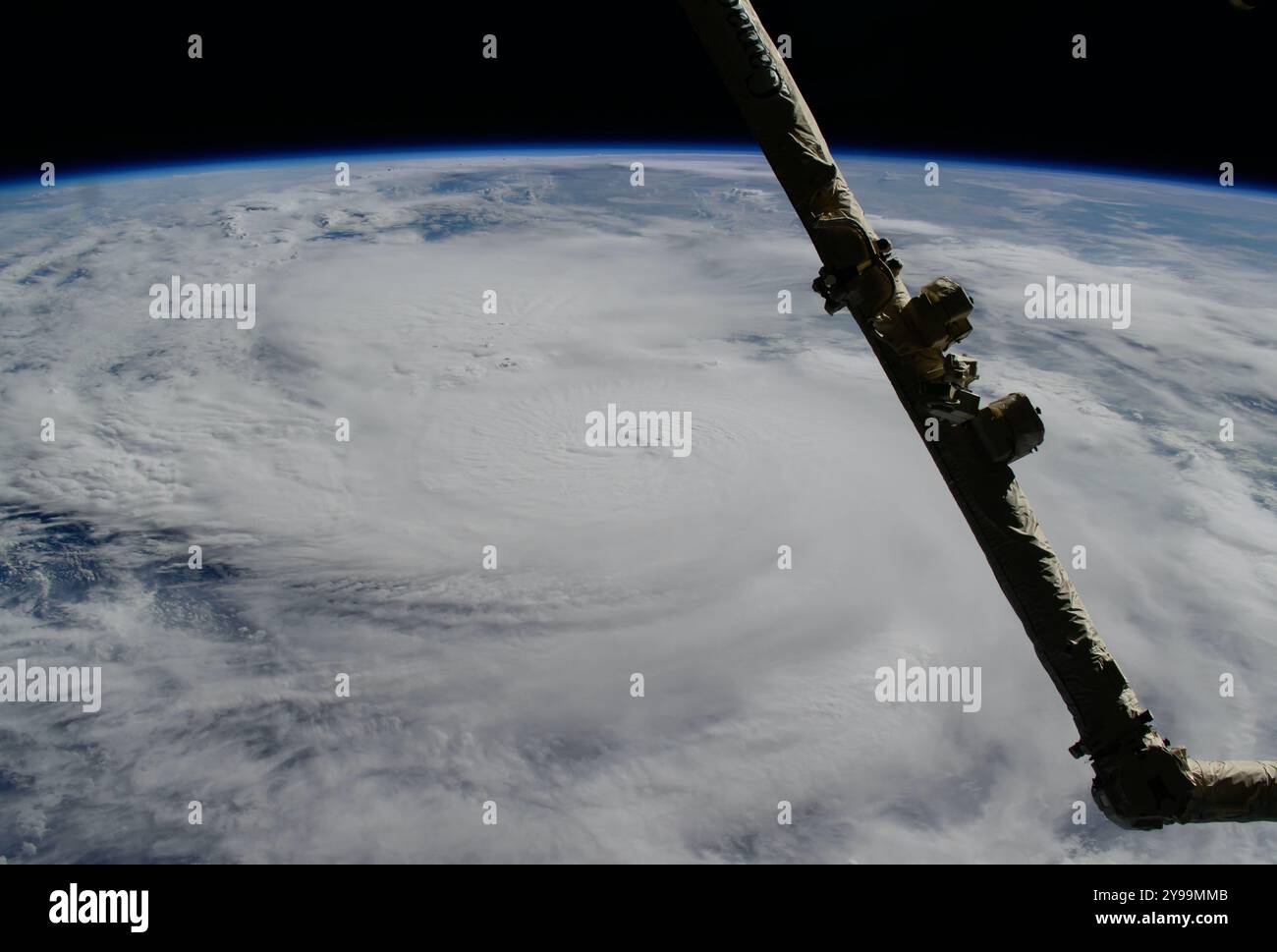 Non Exclusive: View of Hurricane Milton out the window of the Crew ...