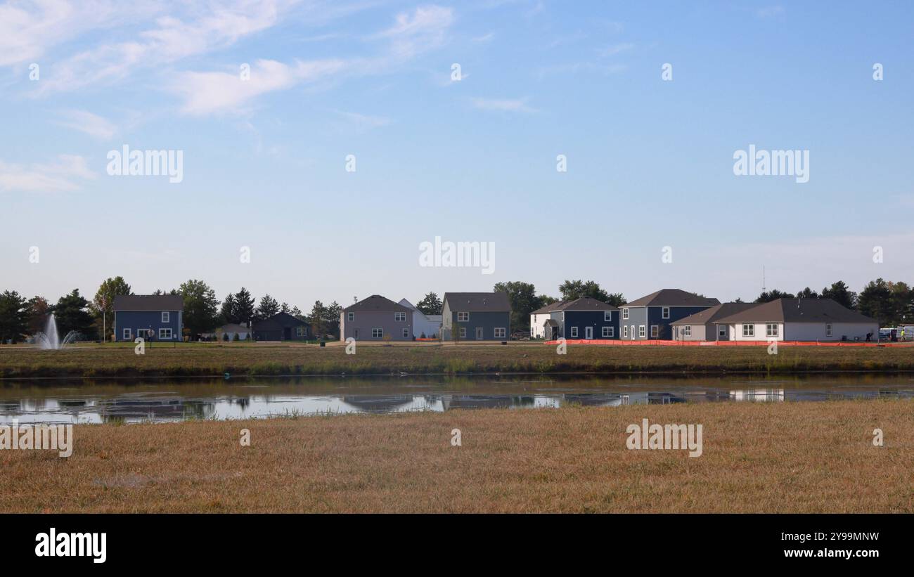 A home building boom leads to new home construction in the suburbs in ...