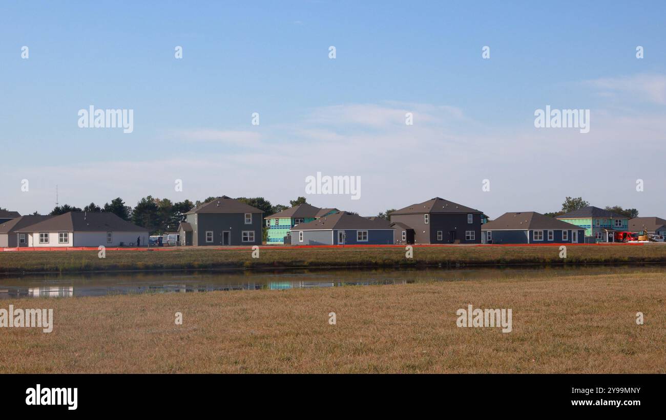 A home building boom leads to new home construction in the suburbs in ...