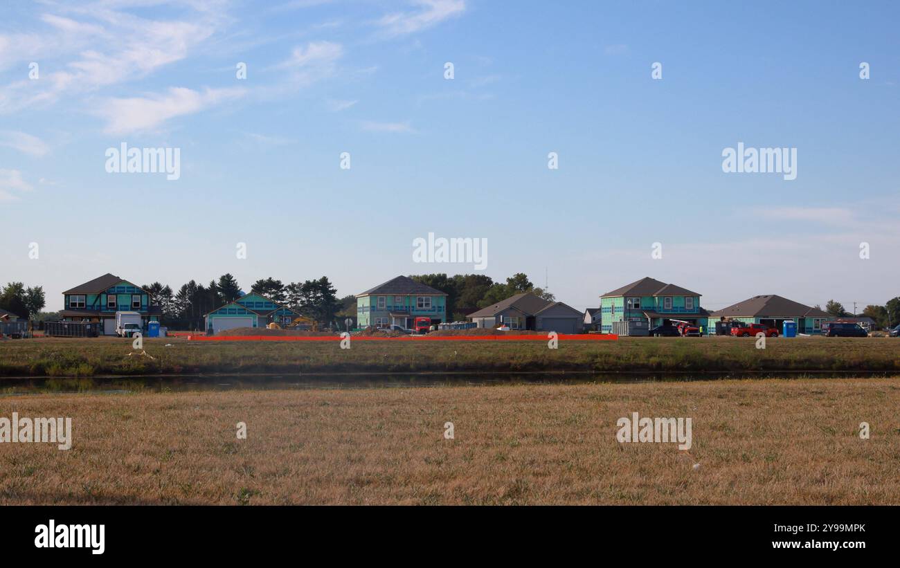 A home building boom leads to new home construction in the suburbs in ...