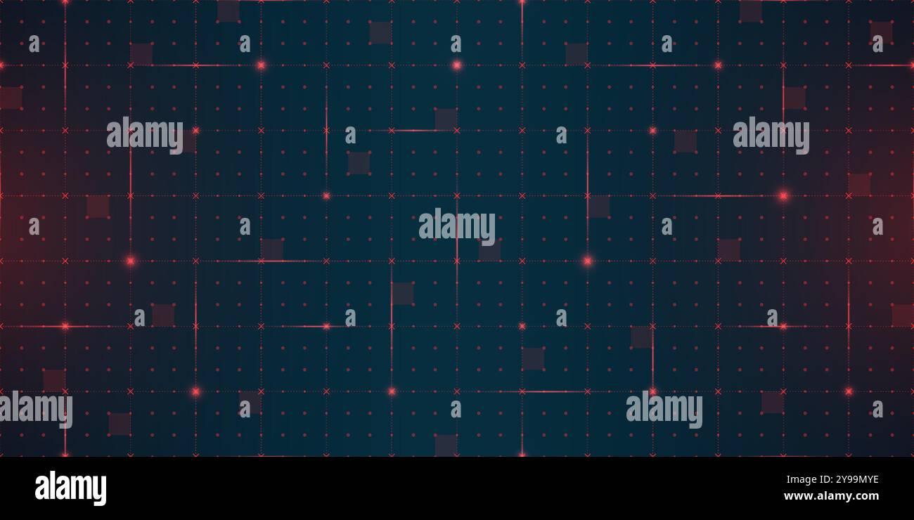 VR HUD futuristic cross shaped grid interface. Intersecting lines in ...