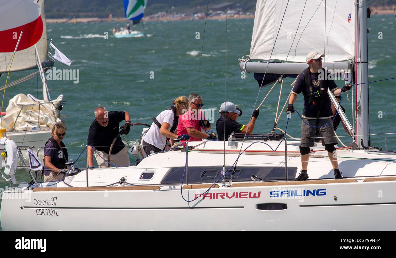 Cowes Week 2024 - Club Cruiser yachts racing in the regatta Stock Photo ...