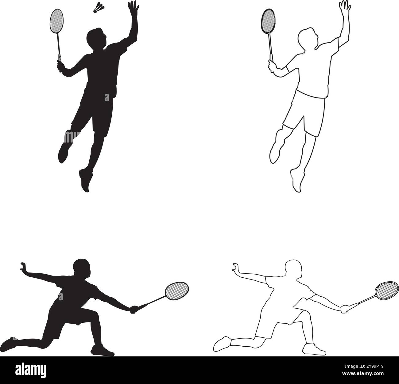 Silhouette Icon of a Person Playing Badminton Stock Vector Image & Art ...