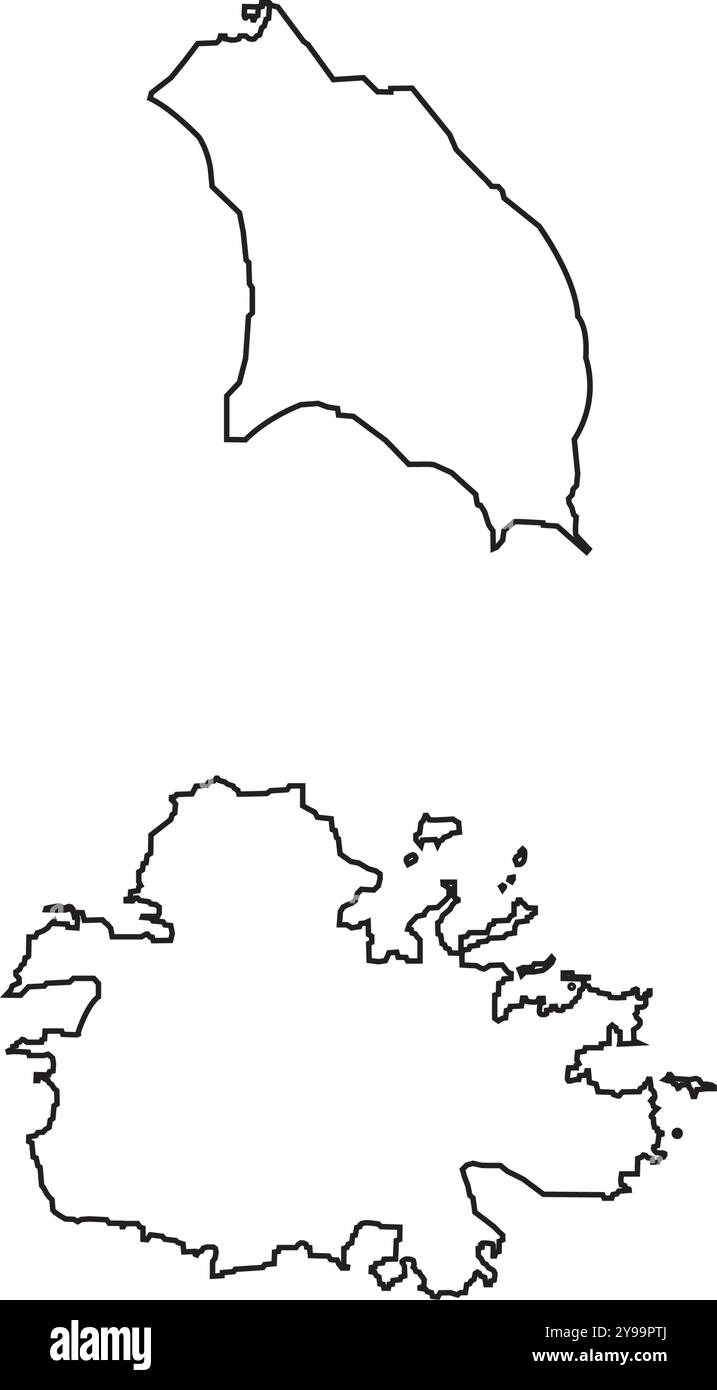 Antigua and barbuda vector outline map hi-res stock photography and ...