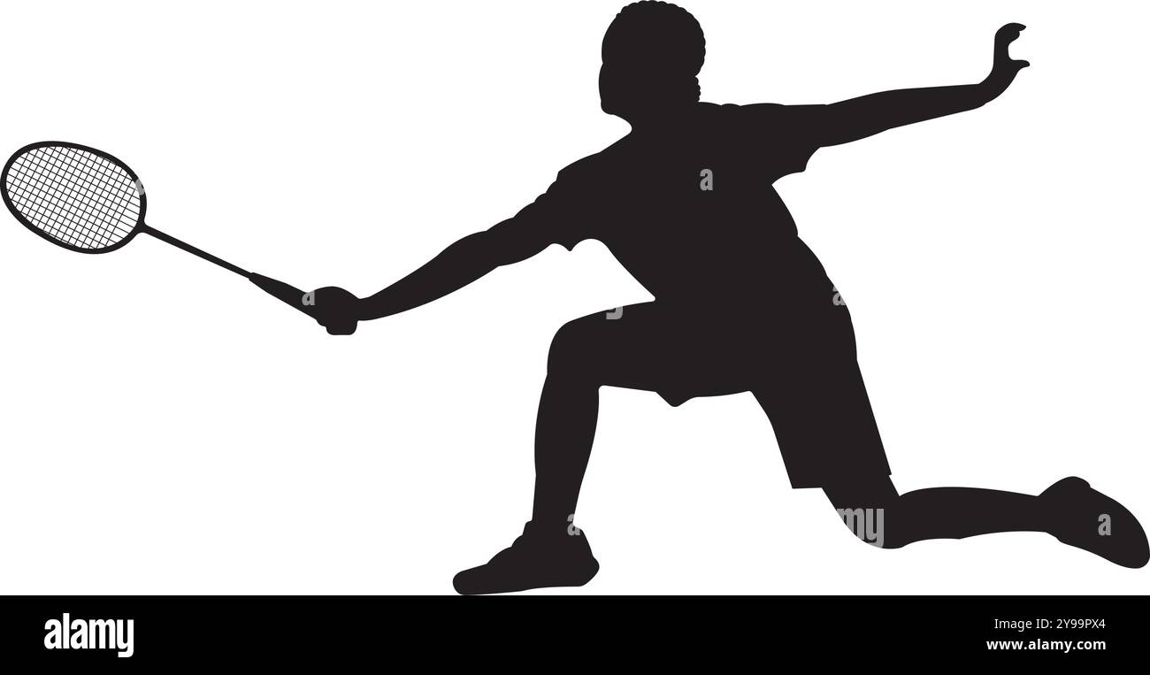 Silhouette Icon of a Person Playing Badminton Stock Vector Image & Art ...