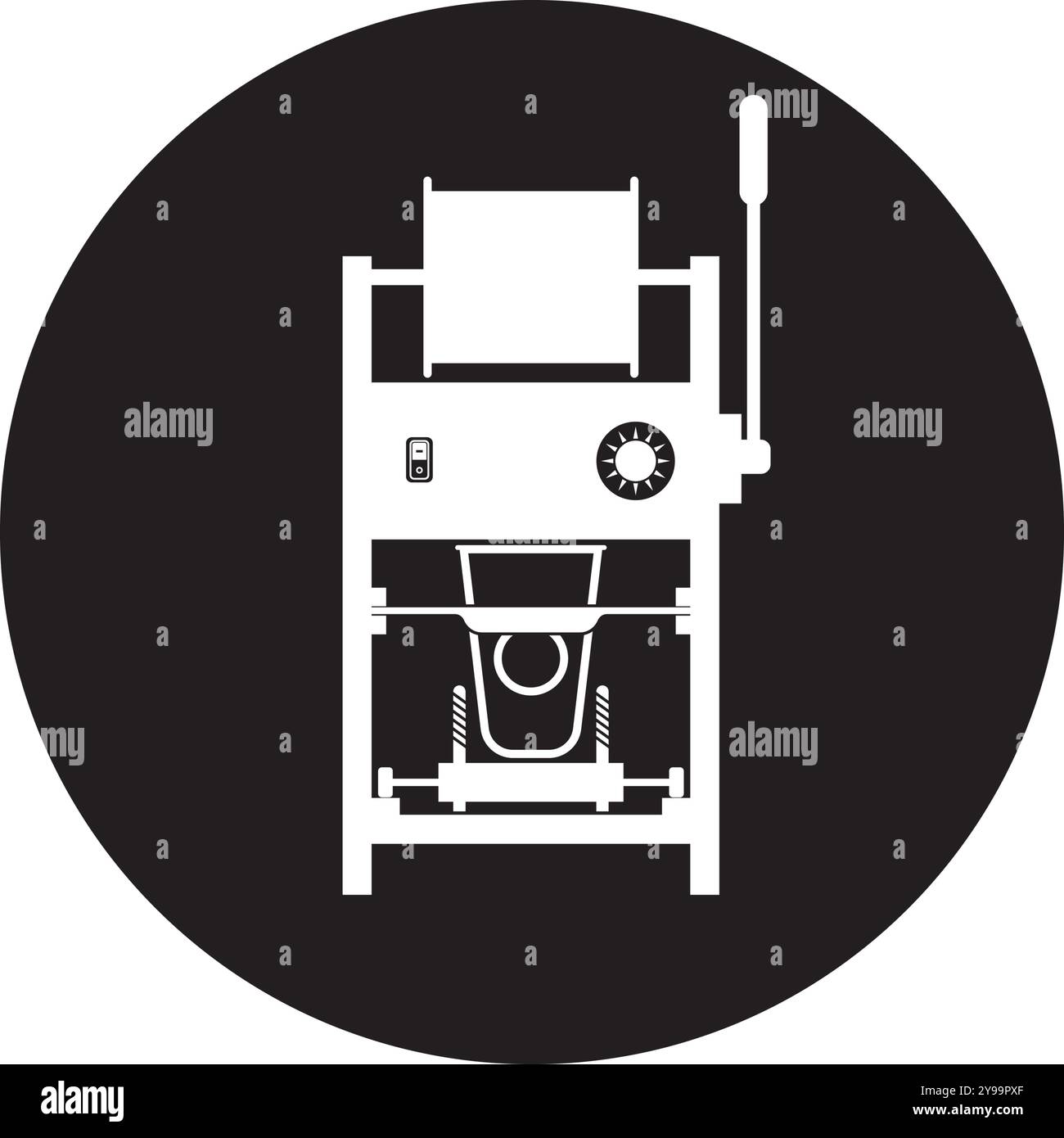 Sealing or Tool for Pressing Drink Glass Icon Element Design Stock ...