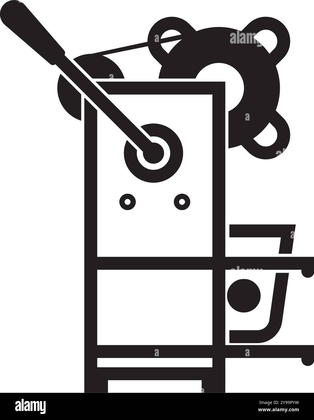 Sealing or Tool for Pressing Drink Glass Icon Element Design Stock ...