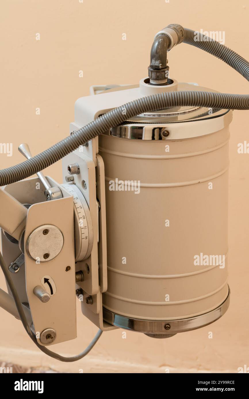 Vintage Radiology Equipment: A Close-Up of a Classic X-Ray Machine ...