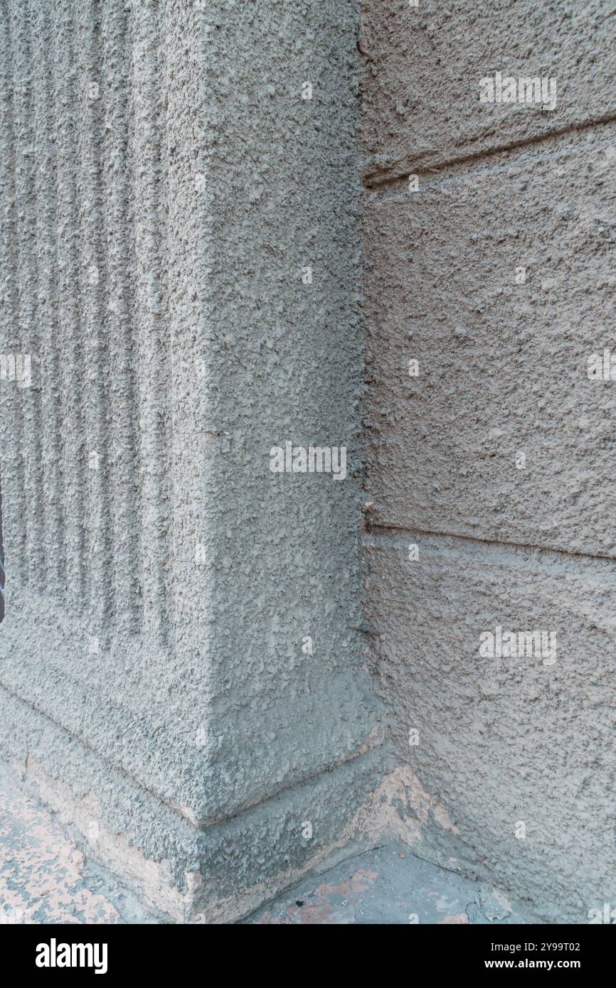 Textured Architectural Corner of a Building with Decorative Columns ...