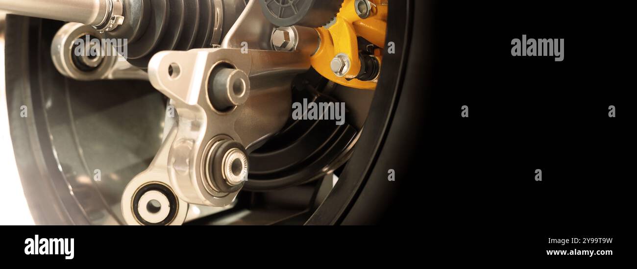 Car suspension and drive shaft. Structure of EV car spare parts. Such ...