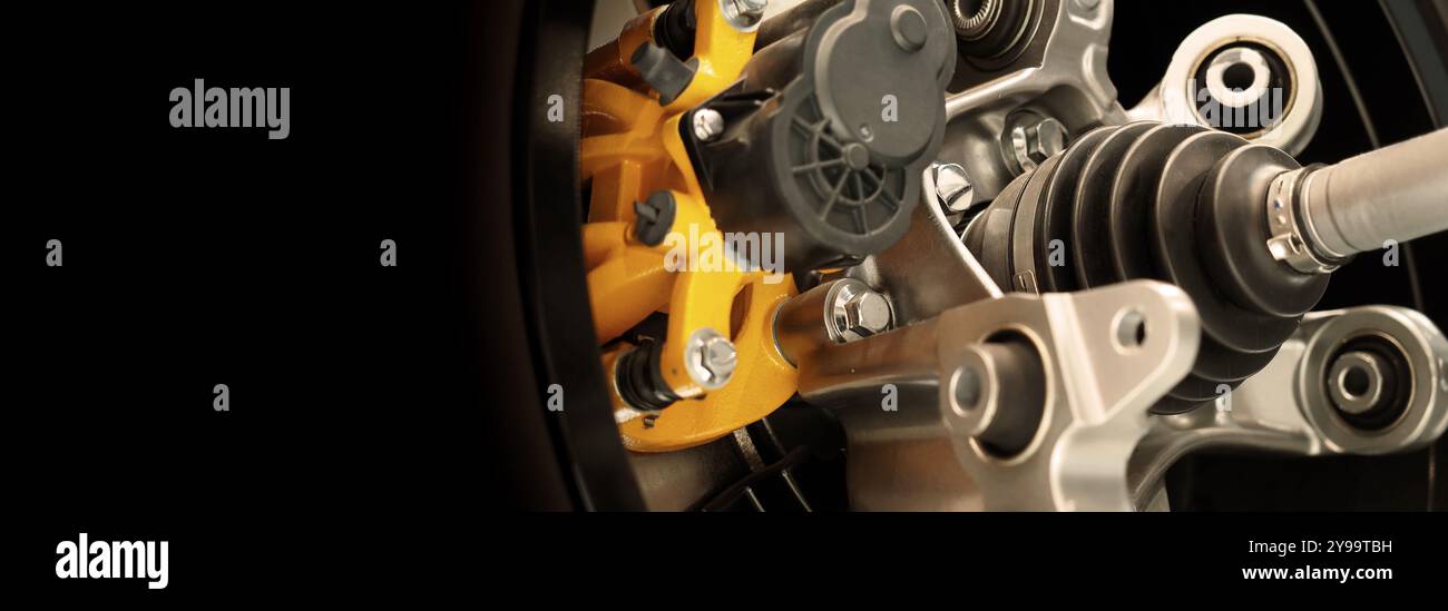 Car suspension and drive shaft. Structure of EV car spare parts. Such ...