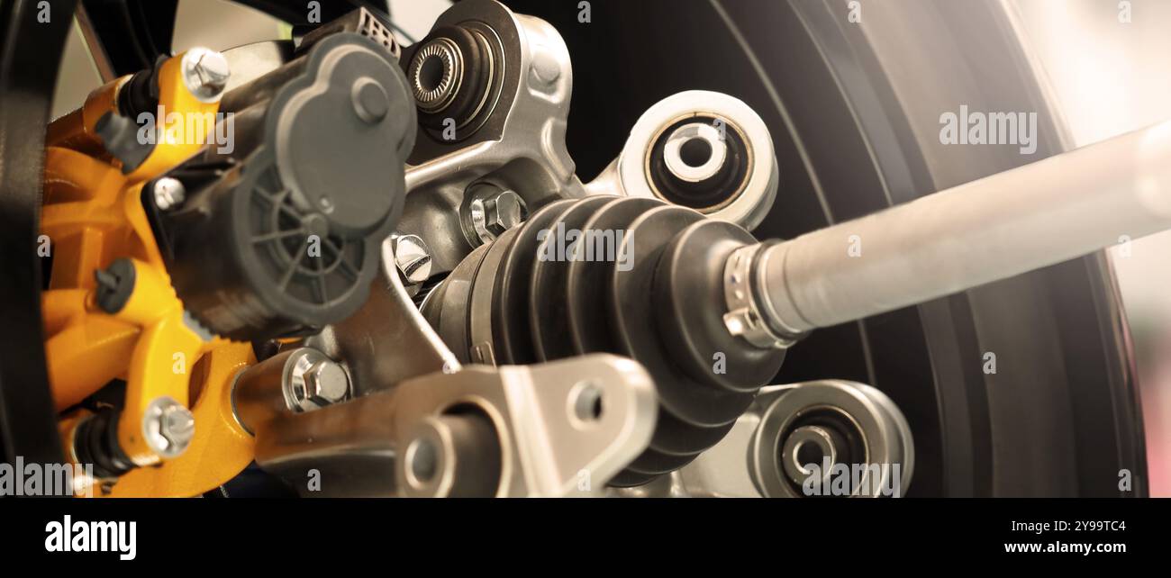 Car suspension and drive shaft. Structure of EV car spare parts. Such ...