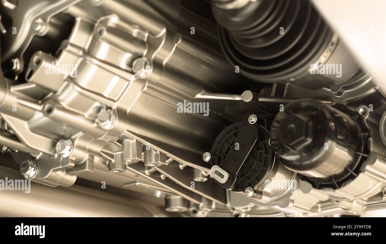 Car suspension and drive shaft. Structure of EV car spare parts. Such ...