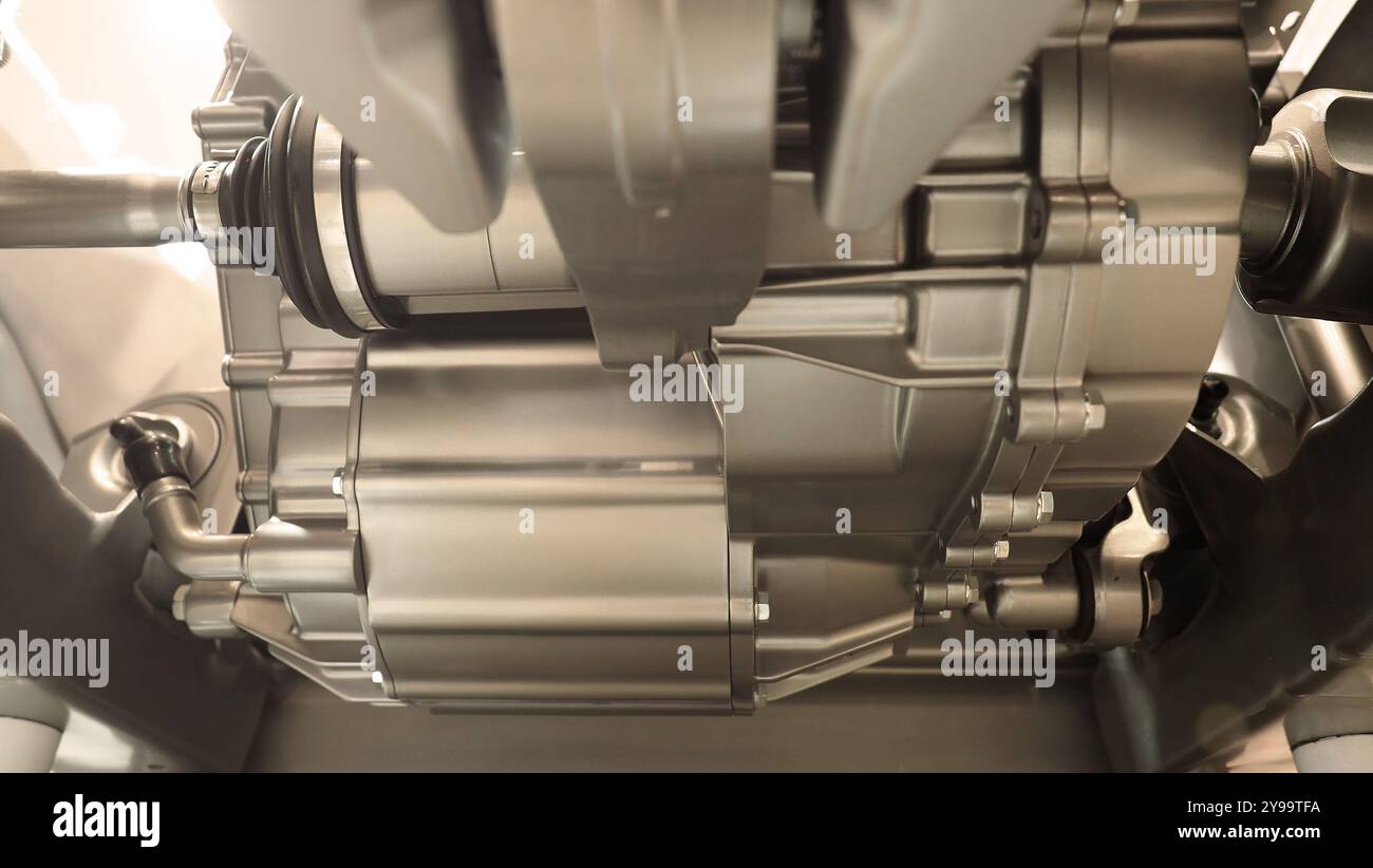 Car suspension and drive shaft. Structure of EV car spare parts. Such ...