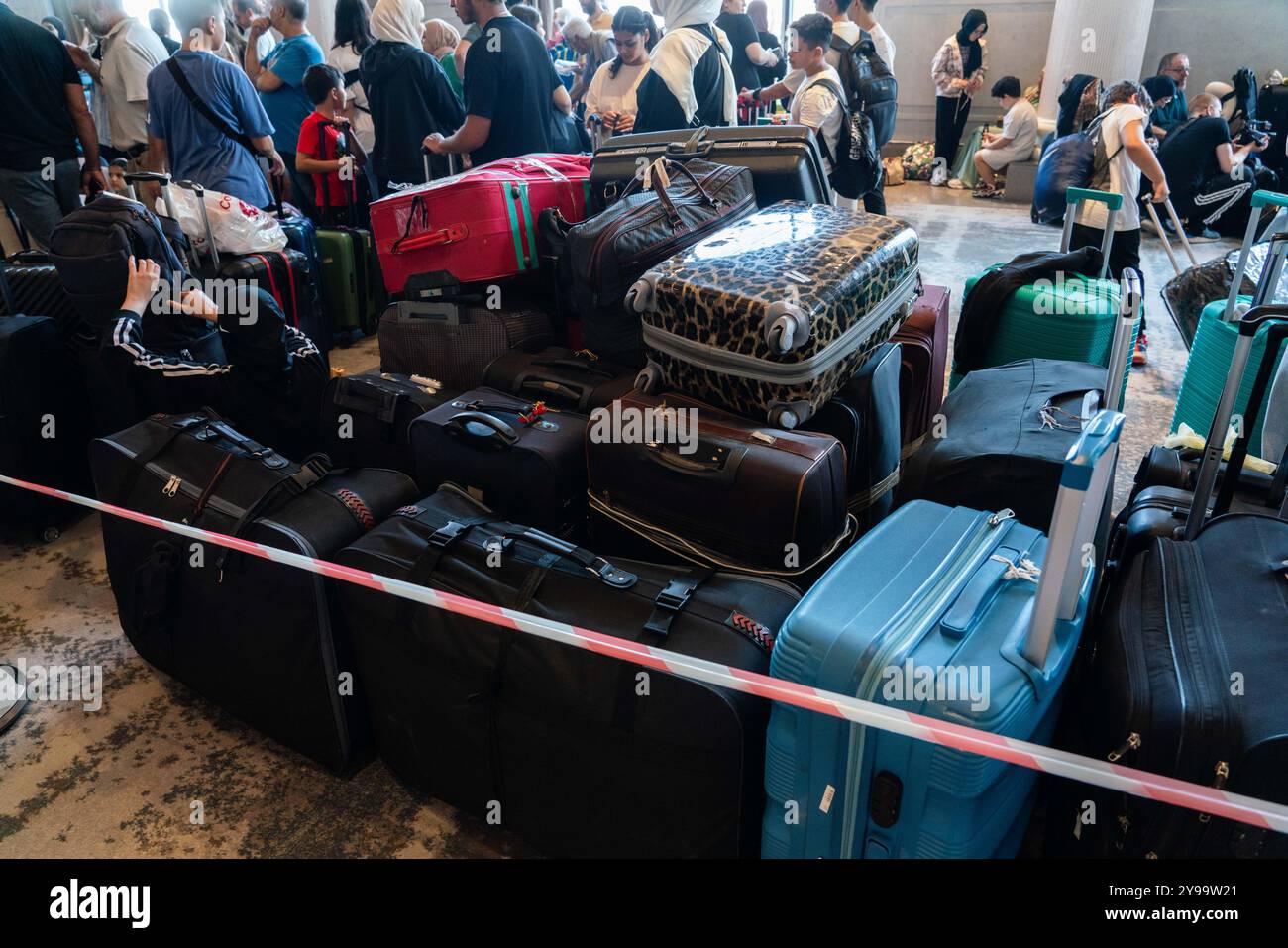 Beirut, Beirut, Lebanon. 9th Oct, 2024. Turkish citizens wait for evacuation ships at the Beirut ...