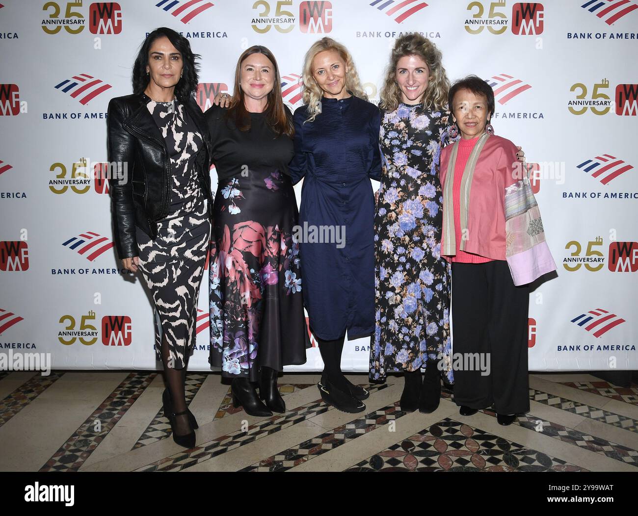 New York, USA. 09th Oct, 2024. (L-R) Lydia Cacho, guest, Anna Nemtsova ...