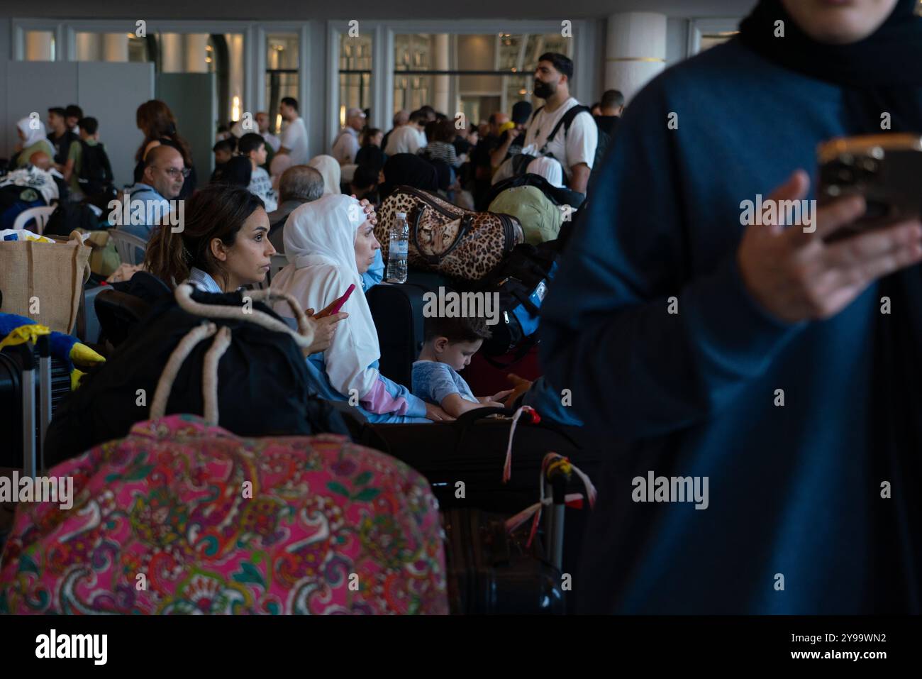 Beirut, Beirut, Lebanon. 9th Oct, 2024. Turkish citizens wait for ...