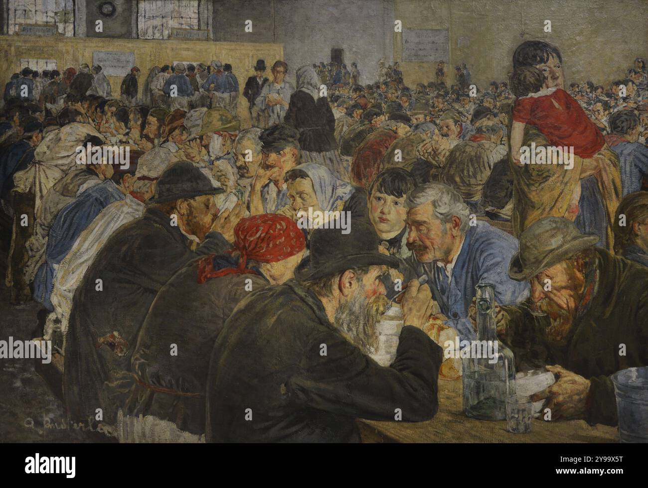 Attilio Pusterla (1862-1941). Italian painter. At the Soup Kitchens of ...