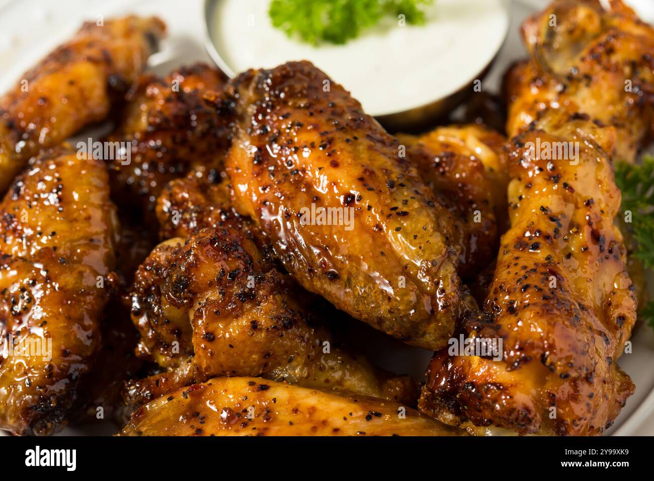 Homemade Hot Honey Chili Crispy Chicken Wings with Blue Cheese Stock ...