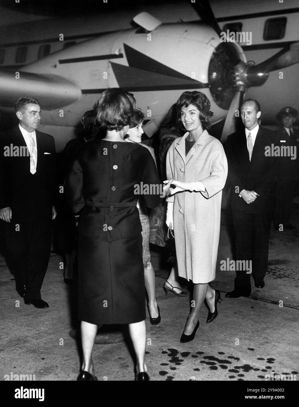U.S. First Lady Jacqueline Kennedy returning from trip to Europe ...