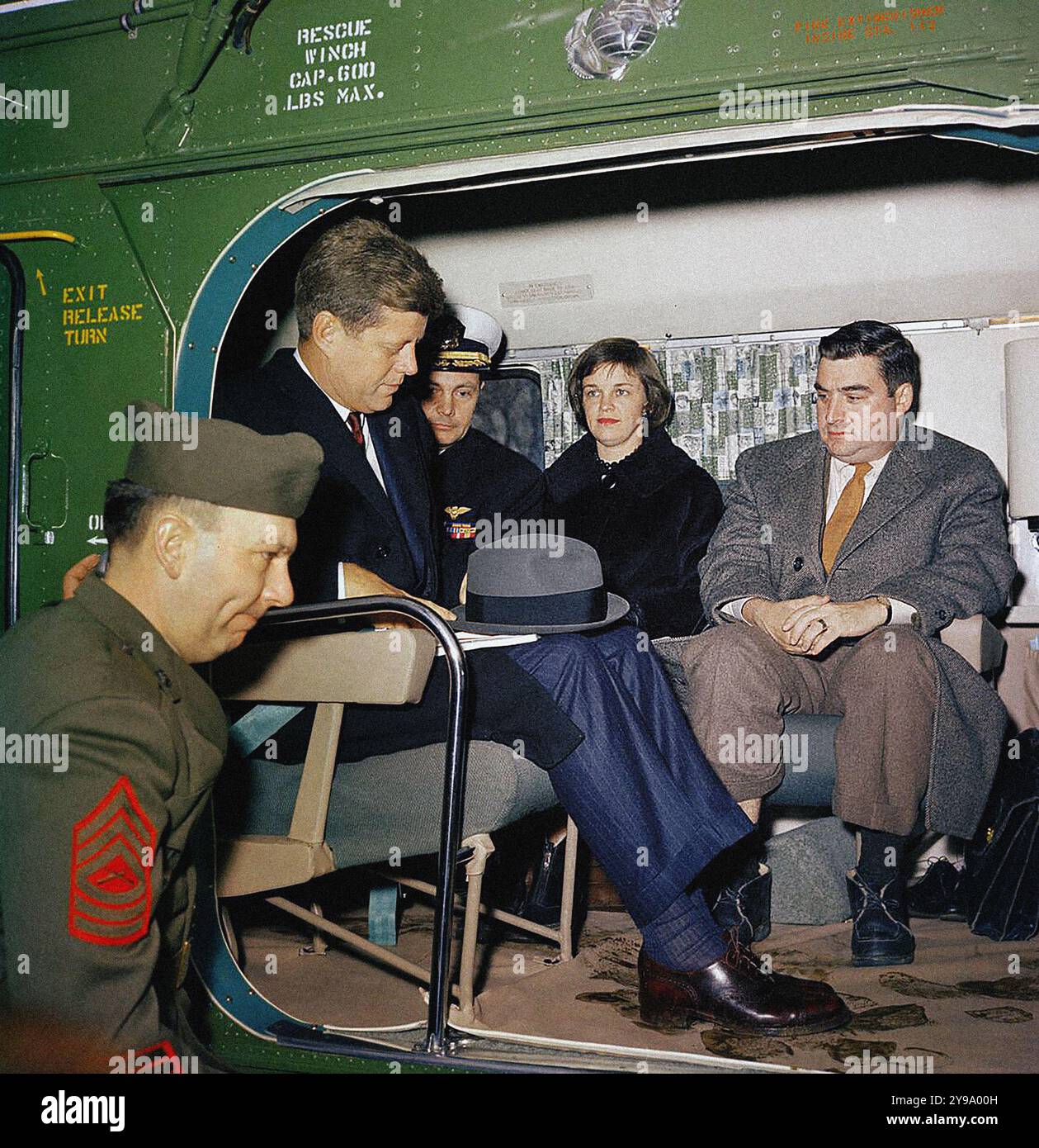U.S. President John F. Kennedy with Naval Aide to the President ...
