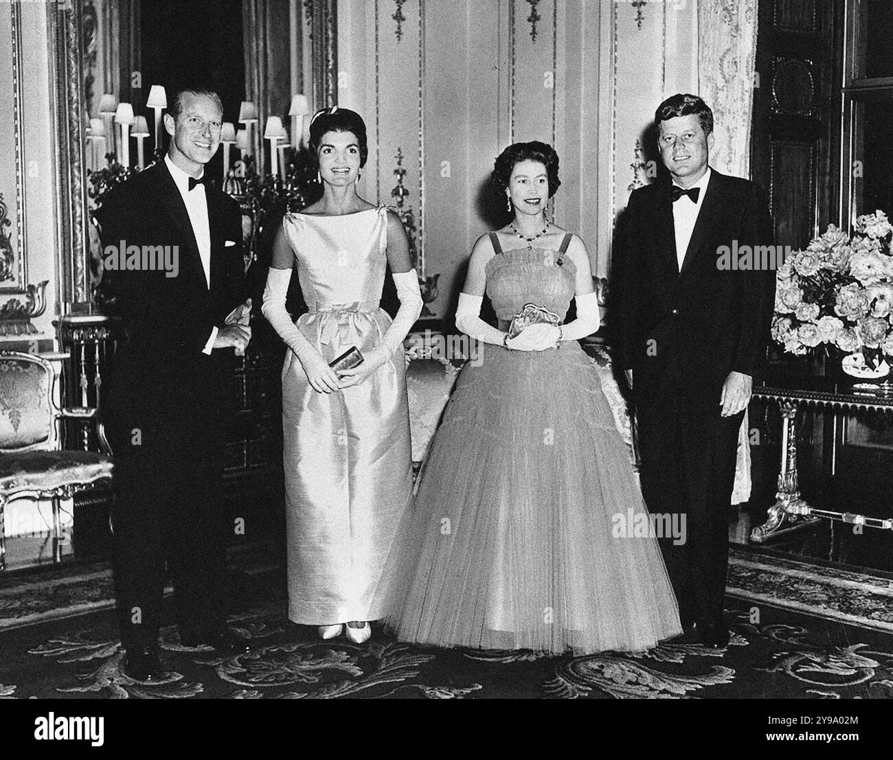 Prince Phillip, U.S. First Lady Jacqueline Kennedy, Queen Elizabeth II ...