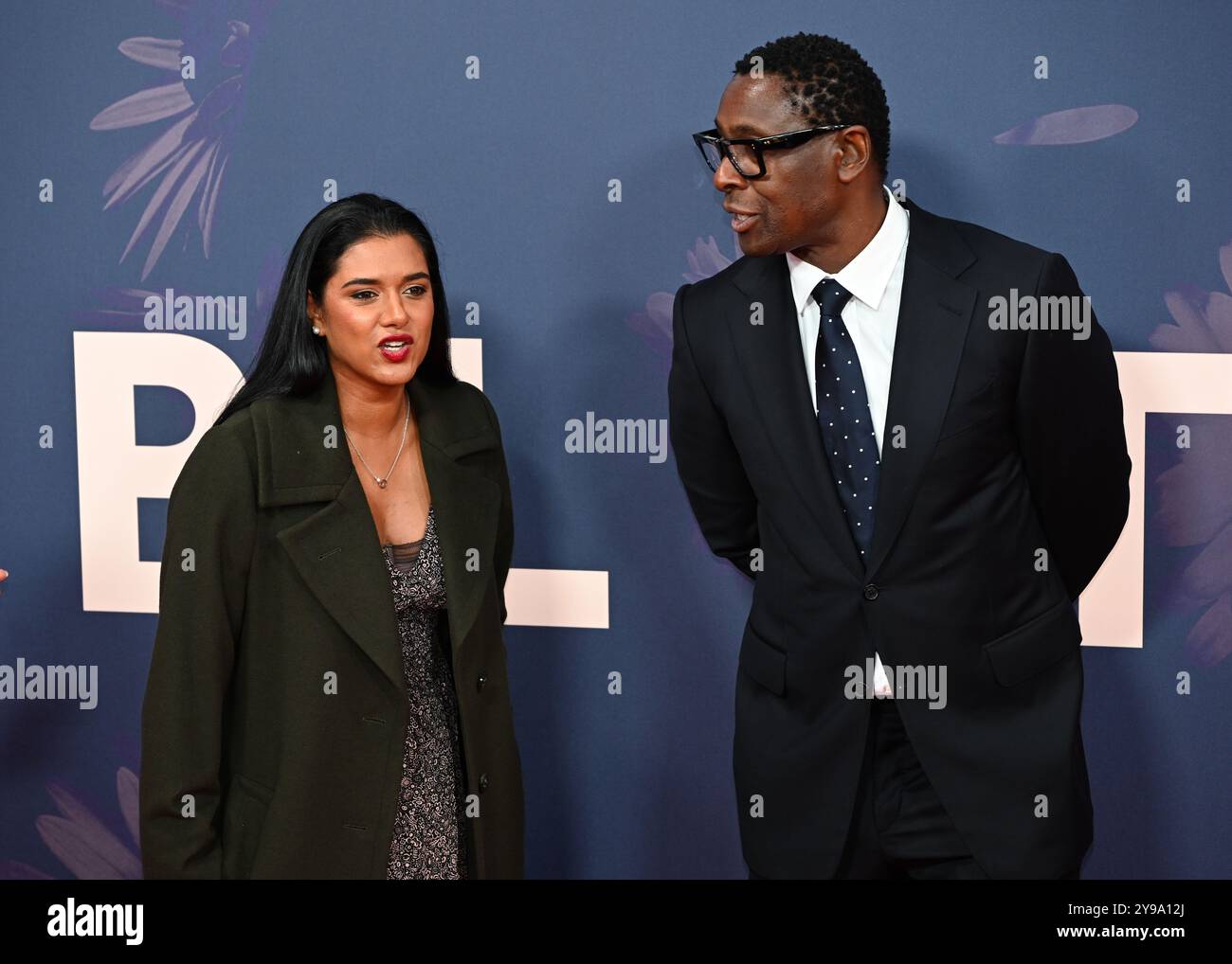 LONDON, ENGLAND: 9th October 2024: Sabina Emrit Harper, David Harewood ...