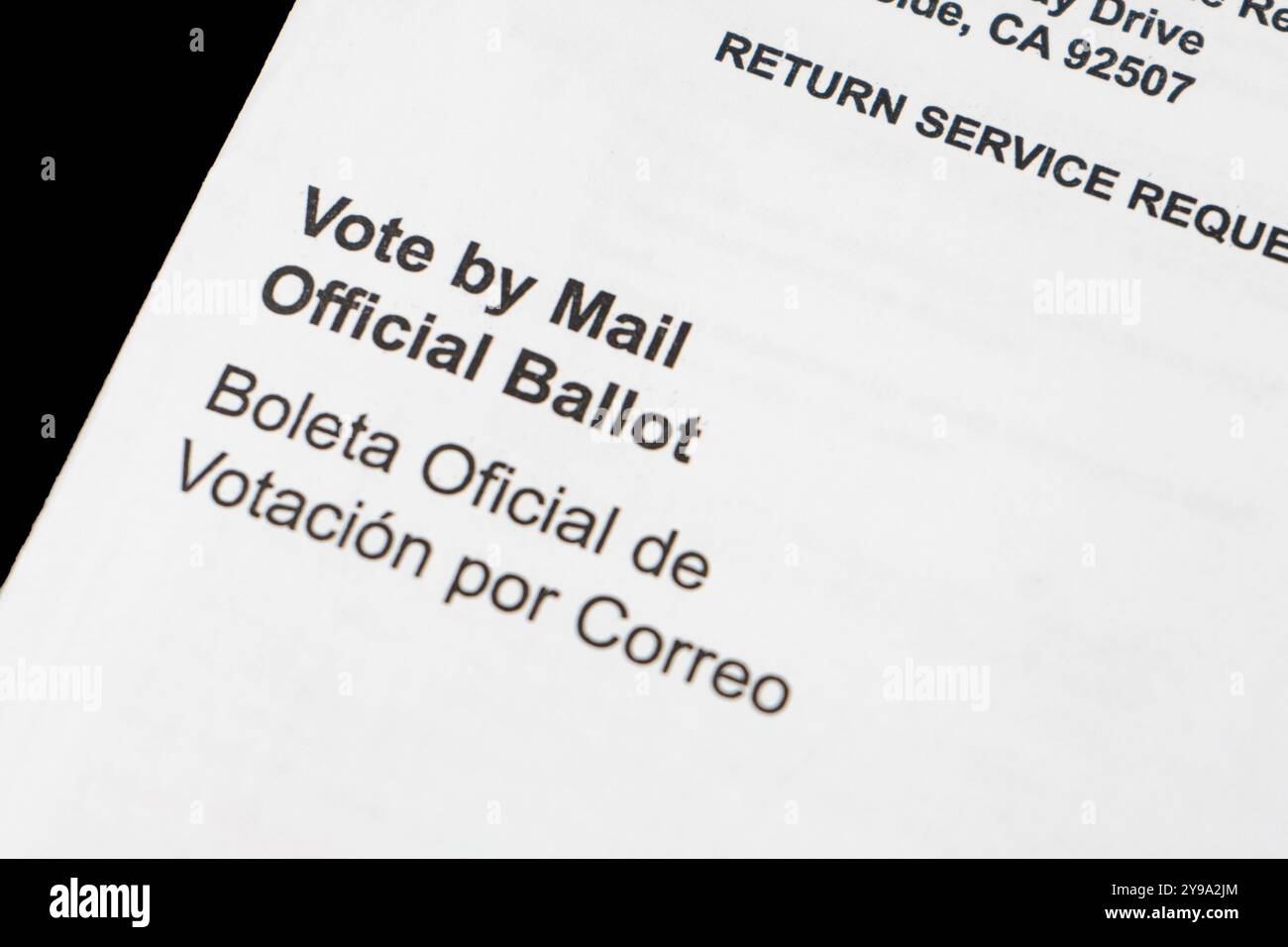 2024 Vote by Mail Official ballot notice in english and spanish Stock ...