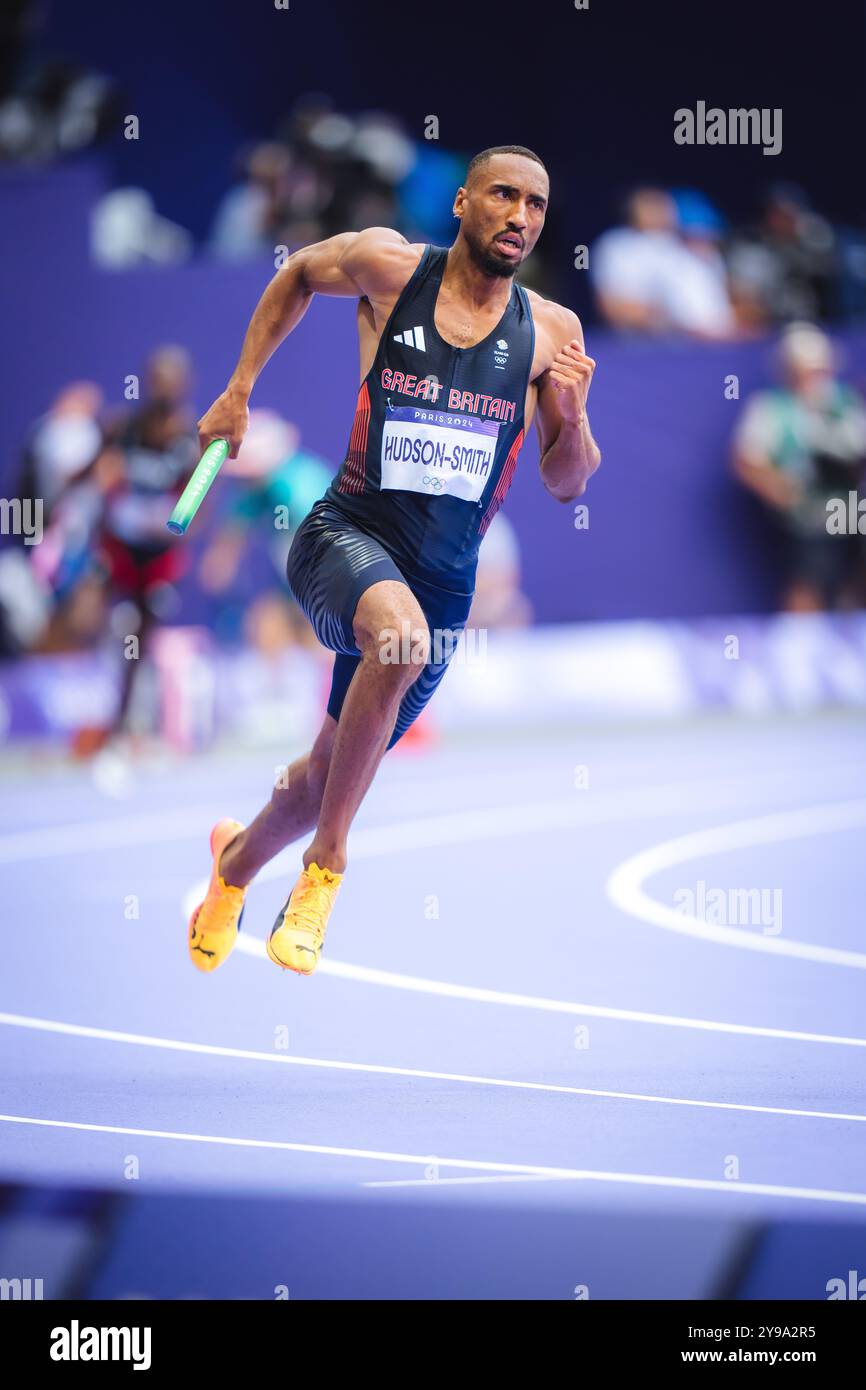 Matthew Hudson-Smith participating in the 4X400 meters relay at the ...