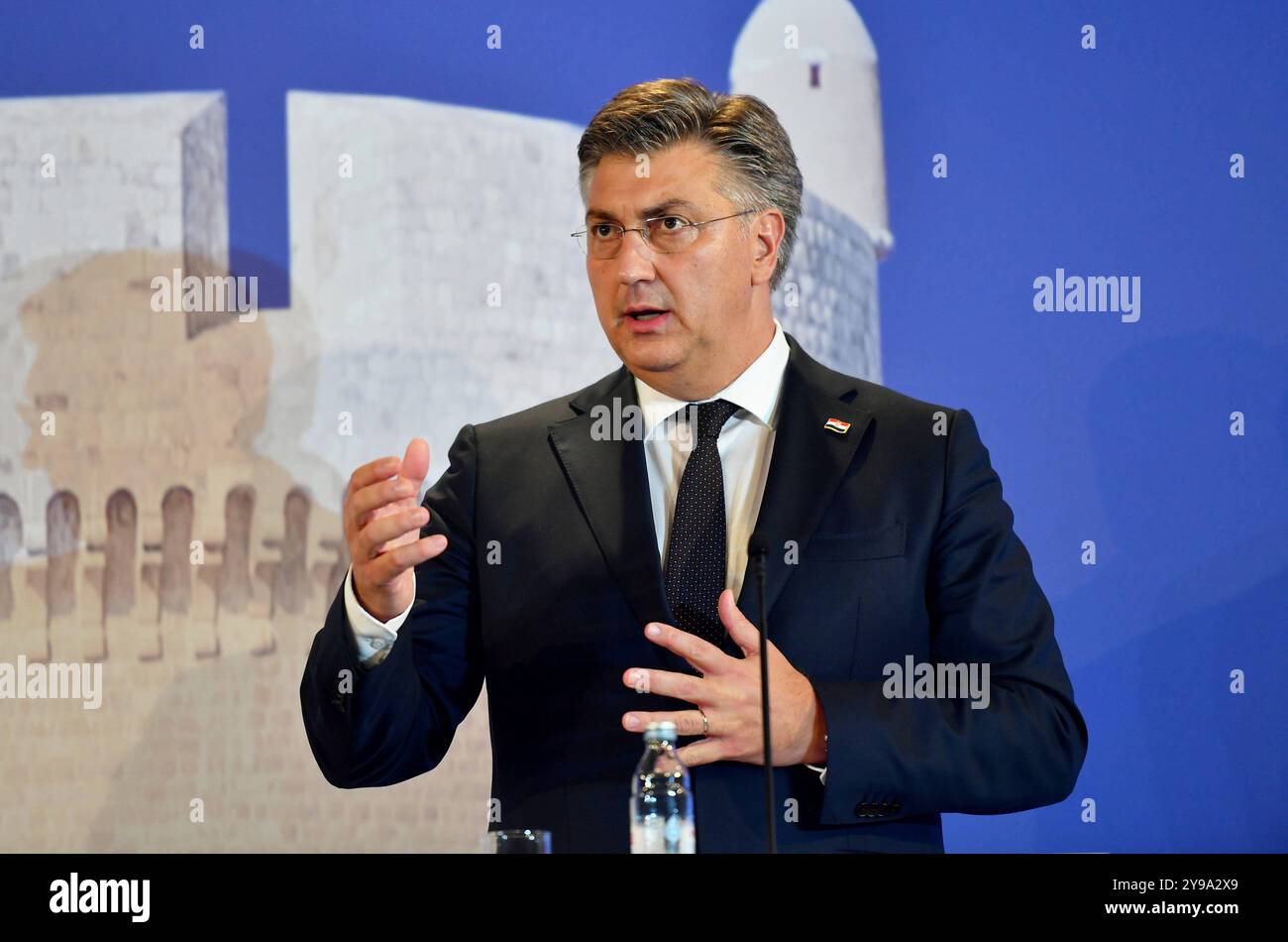 Croatia, Dubrovnik, 091024. Press conference of Prime Minister Andrej ...